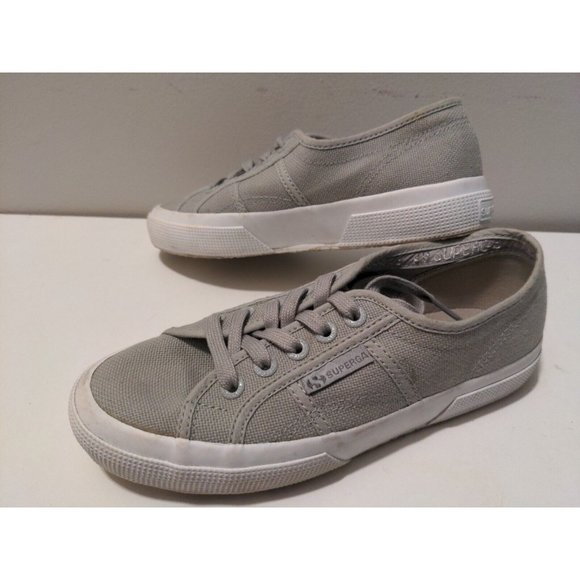Superga | Shoes | Superga Shoes Grey Canvas Classic Low Top Sneakers ...